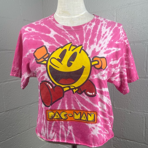 Tops | Medium Pink Tie Dye Pacman Crop Top Tshirt | Poshmark